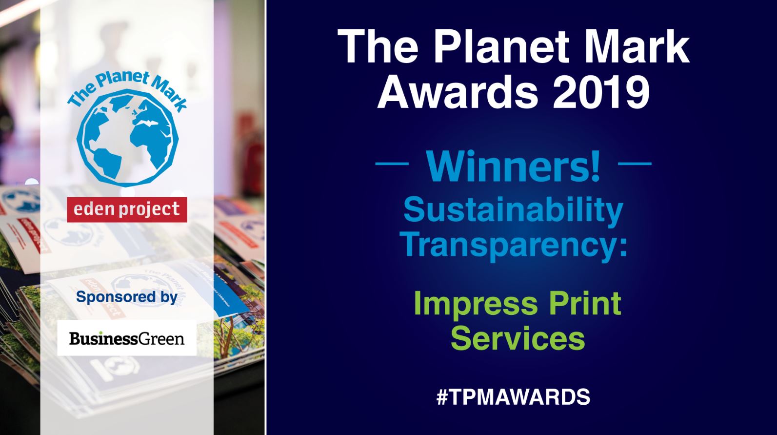 Sustainability Transparency | Impress Win at The Planet Mark Awards